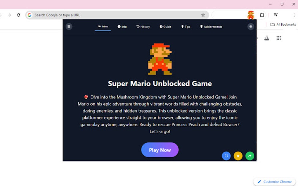 Super Mario Unblocked Game Google Chrome 용 - 확장 프로그램 다운로드