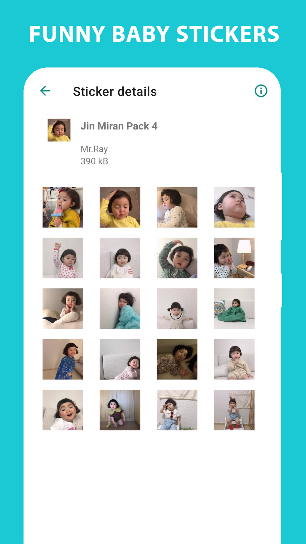 Cute Baby Stickers: Jin Miran pour Android - Télécharger