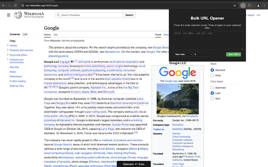 Bulk URL Opener pour Google Chrome - Extension Télécharger