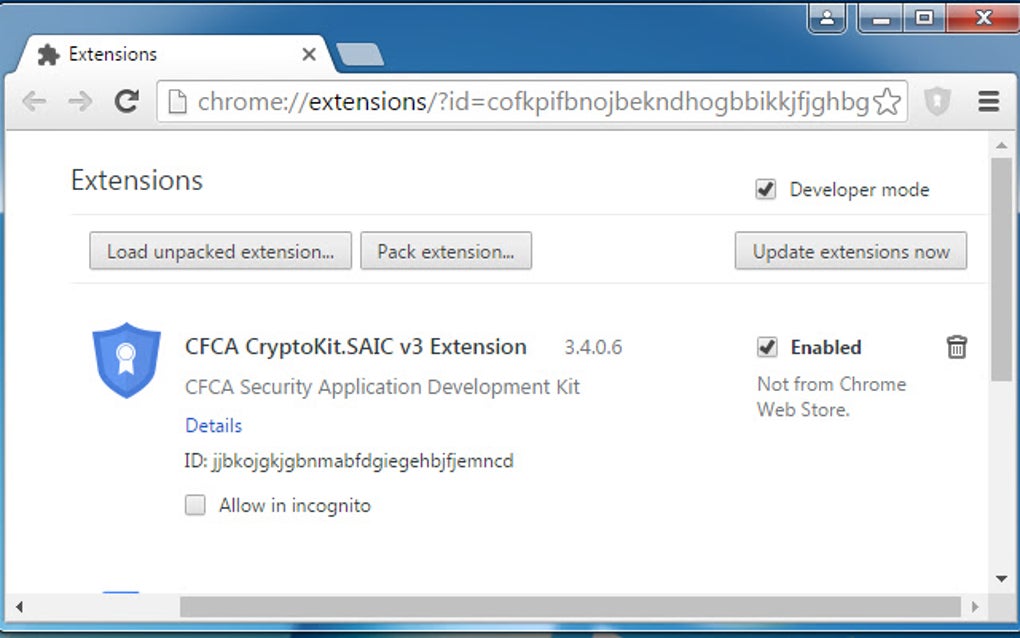 CFCA CryptoKit.SAIC v3 Extension para Google Chrome - Extensión Descargar