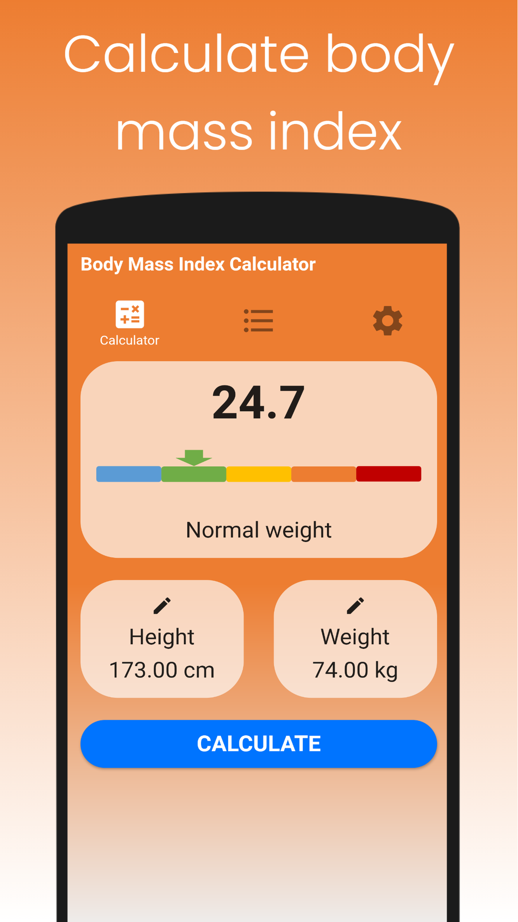 Body Mass Index Calculator App For IPhone 