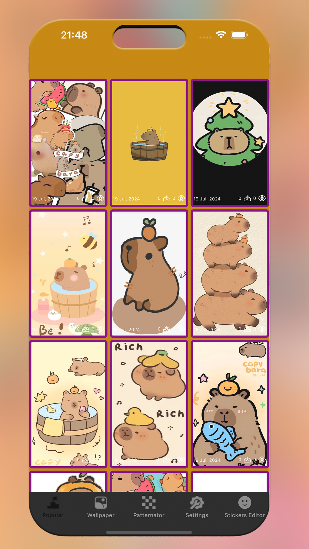Cute Kapi Capybara Wallpaper for iPhone - Download