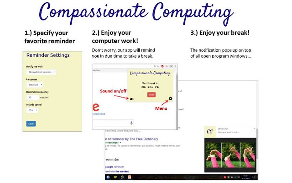 Compassionate Computing Reminders Google Chrome için - Eklenti İndir