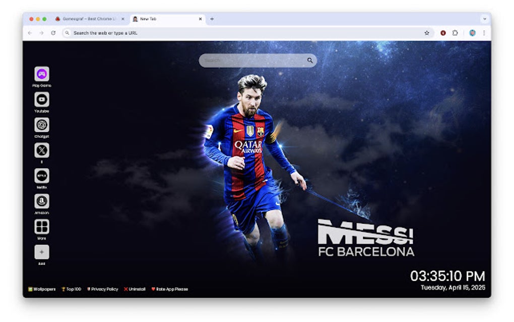 Lionel Messi Barcelona Wallpapers para Google Chrome - Extensión Descargar
