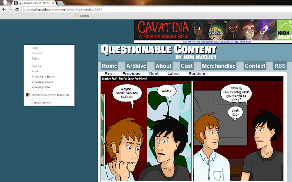 Update/Add Comic for Google Chrome - Extension Download