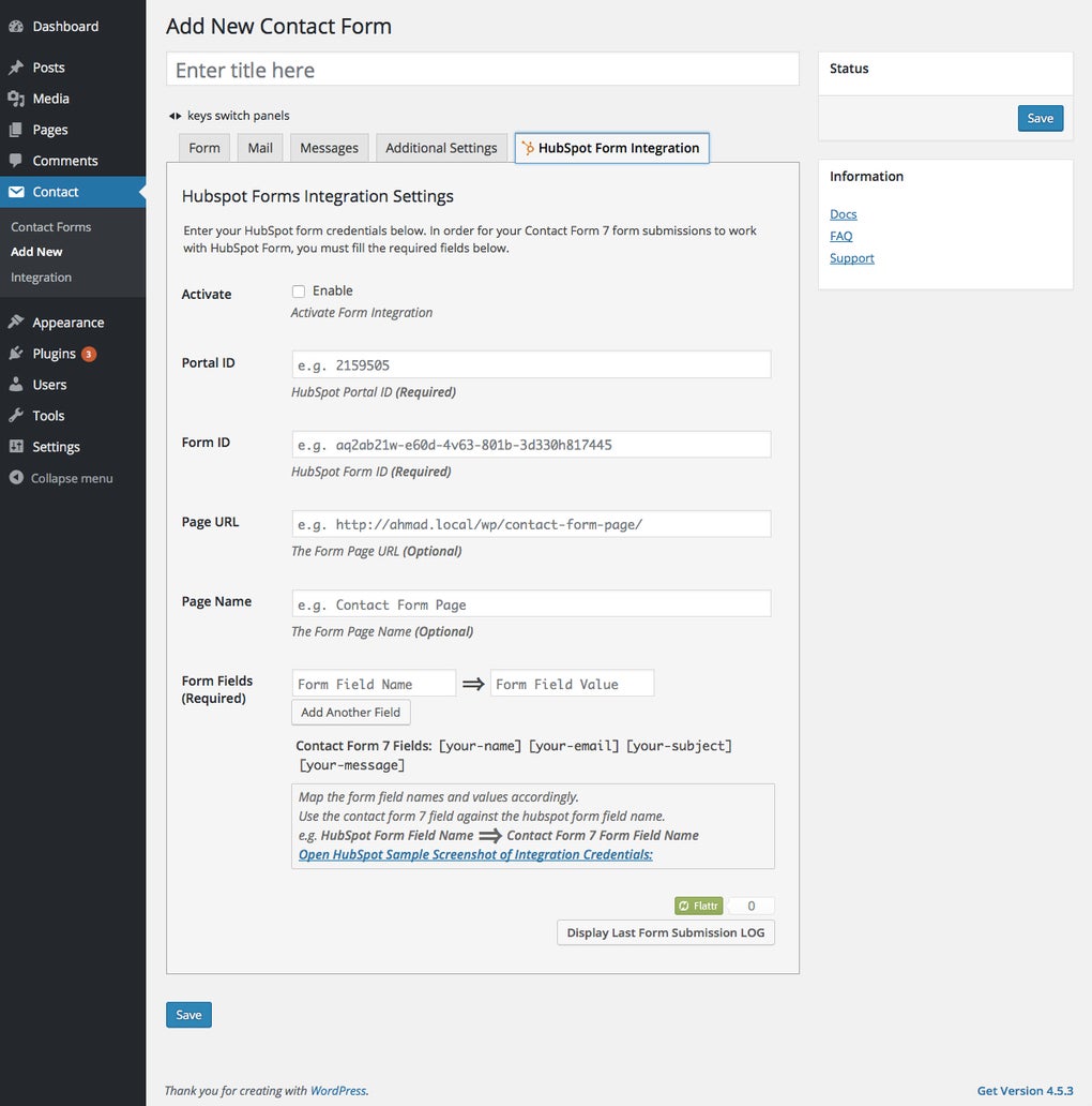 CF7 HubSpot Forms Add-on For Contact Form 7 for WordPress - Download