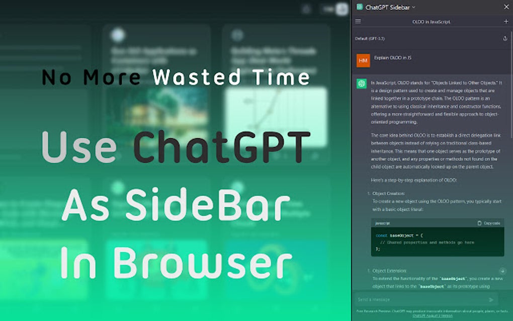 ChatGPT Sidebar for Chrome Google Chrome 용 - 확장 프로그램 다운로드