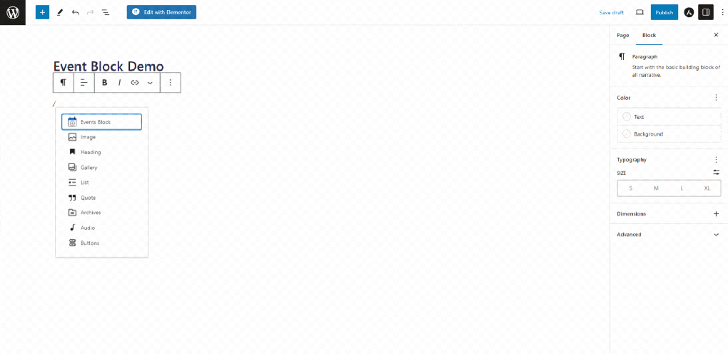 Events Block For The Events Calendar para WordPress - Descargar