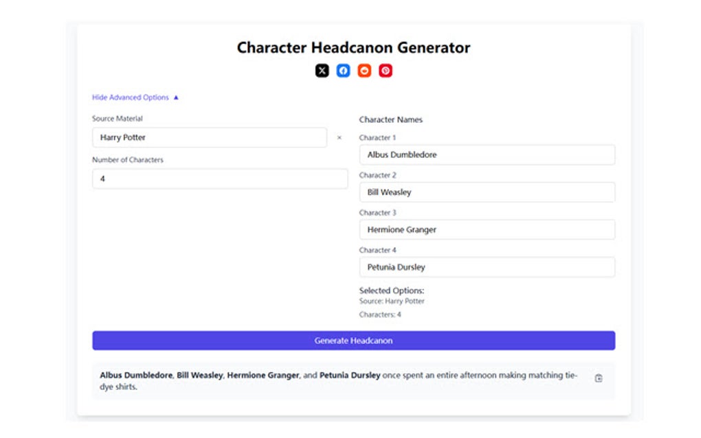 Character Headcanon Generator para Google Chrome - Extensión Descargar