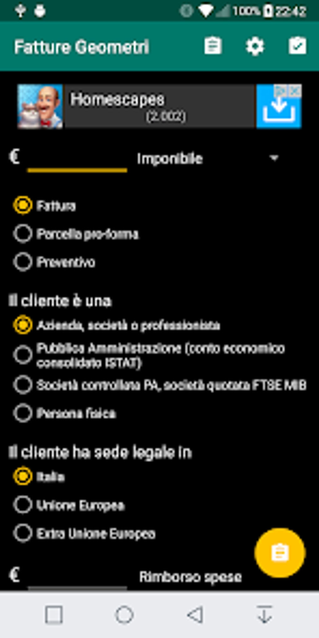 Fatture Geometri for Android - Download