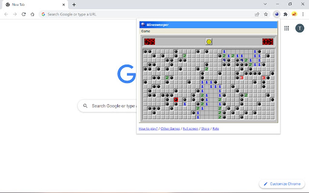 Classic Minesweeper Offline Game for Google Chrome - Extension Download