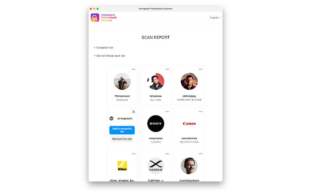 Instagram Followback Scanner para Google Chrome - Extensión Descargar