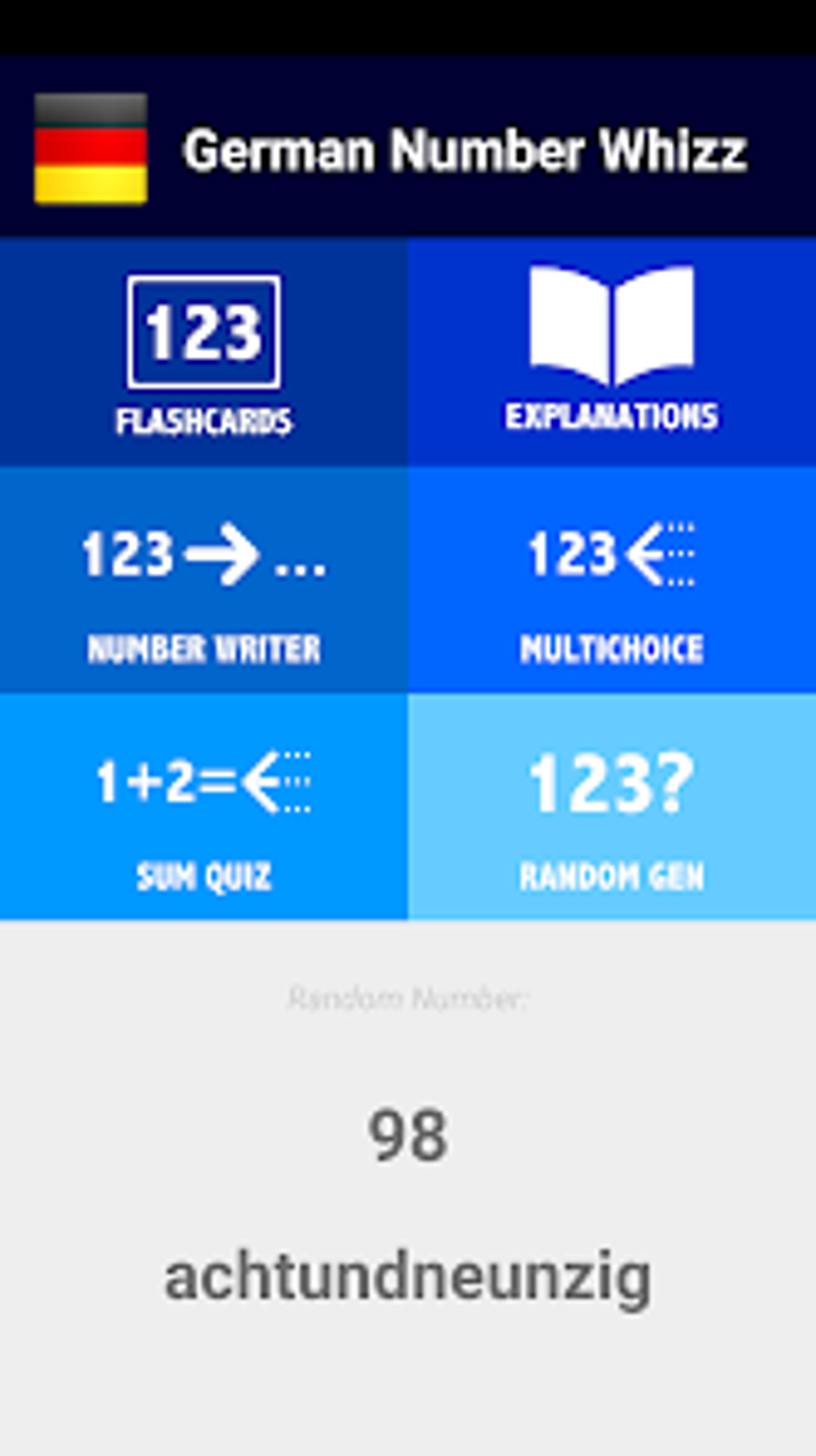 German Number Whizz para Android - Descargar