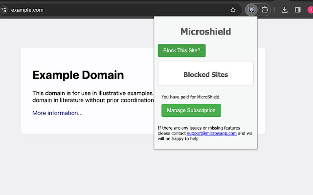 MicroShield para Google Chrome - Extensión Descargar