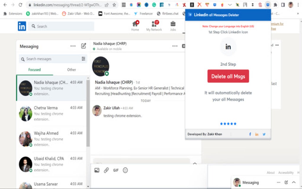 Linkedin Messages Remover 2023 for Google Chrome - Extension Download