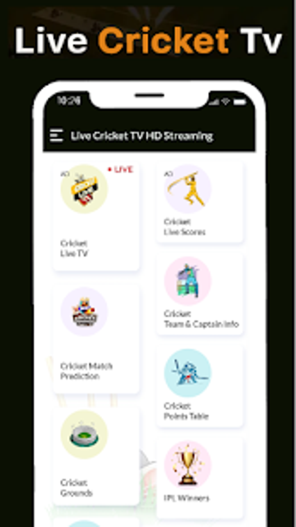 Live Cricket TV HD Streaming pour Android - Télécharger