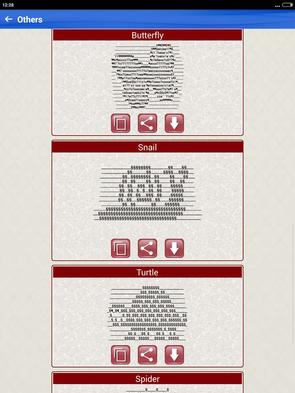 Word Arts ASCII Text Art pictures symbols images APK per Android - Download