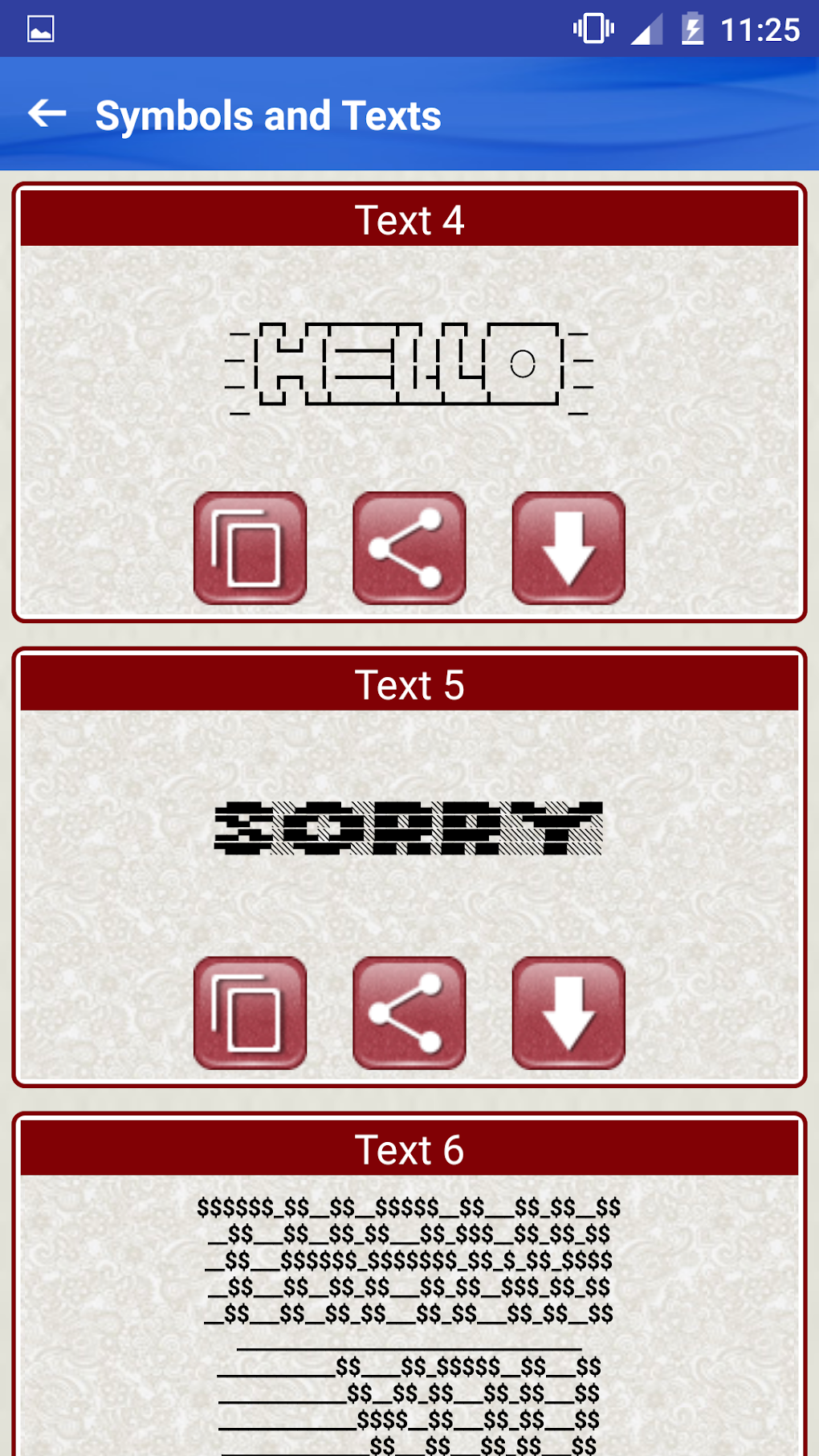 Word Arts ASCII Text Art pictures symbols images APK per Android - Download