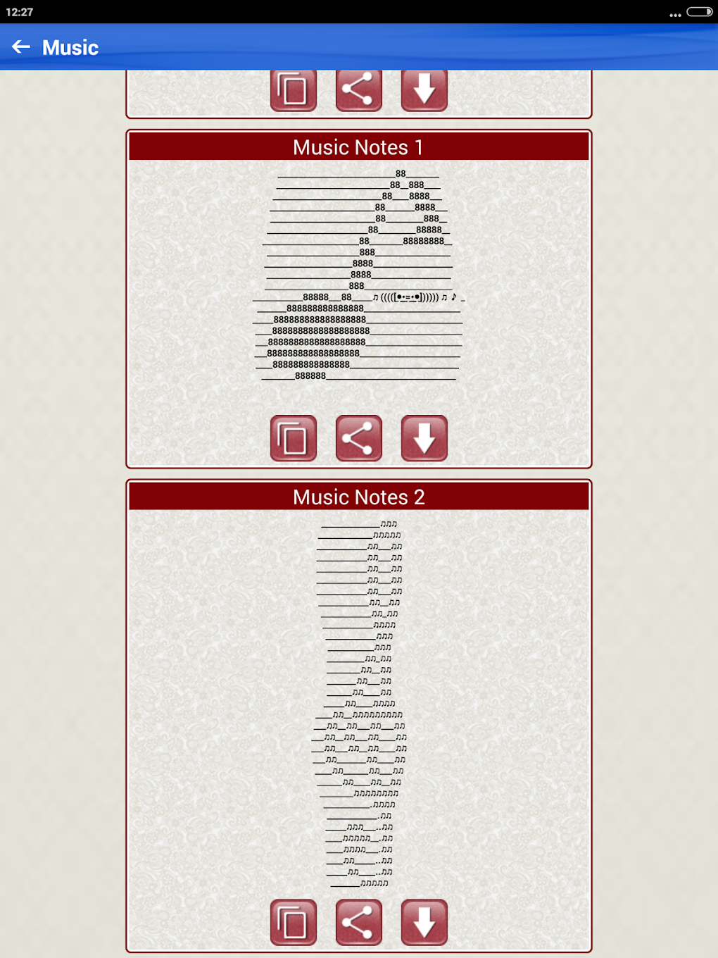 Word Arts ASCII Text Art pictures symbols images APK per Android - Download