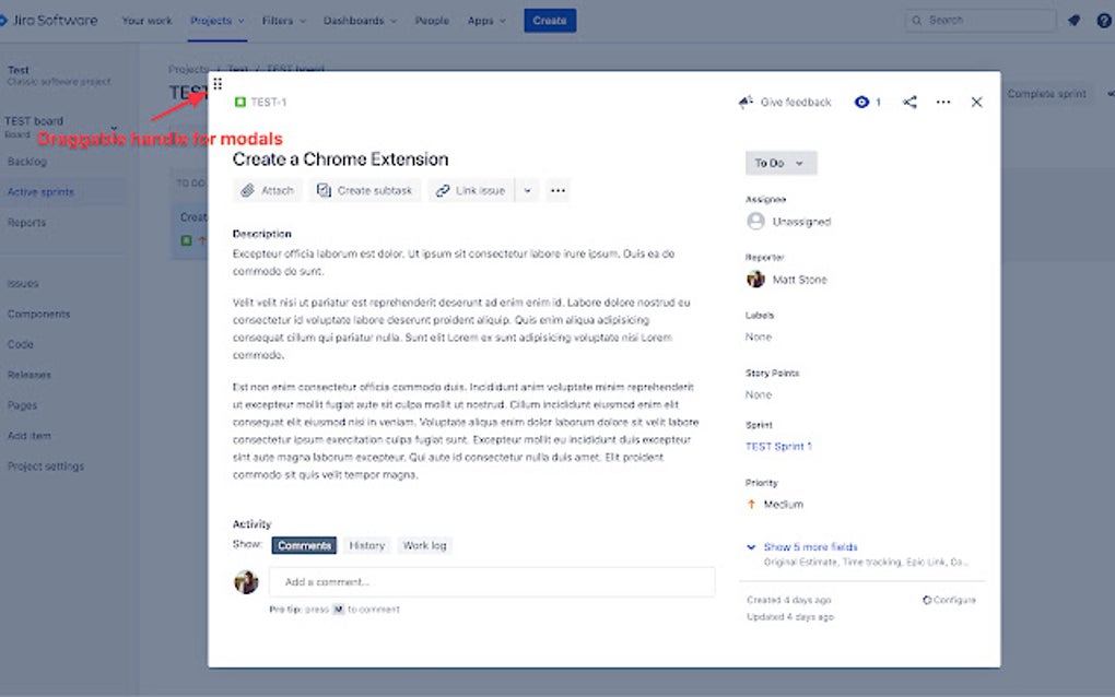 JIRA Modal Tamer pour Google Chrome - Extension Télécharger