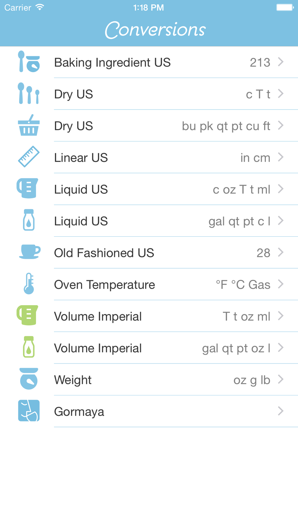 Conversions - Bake Cook for iPhone - Download