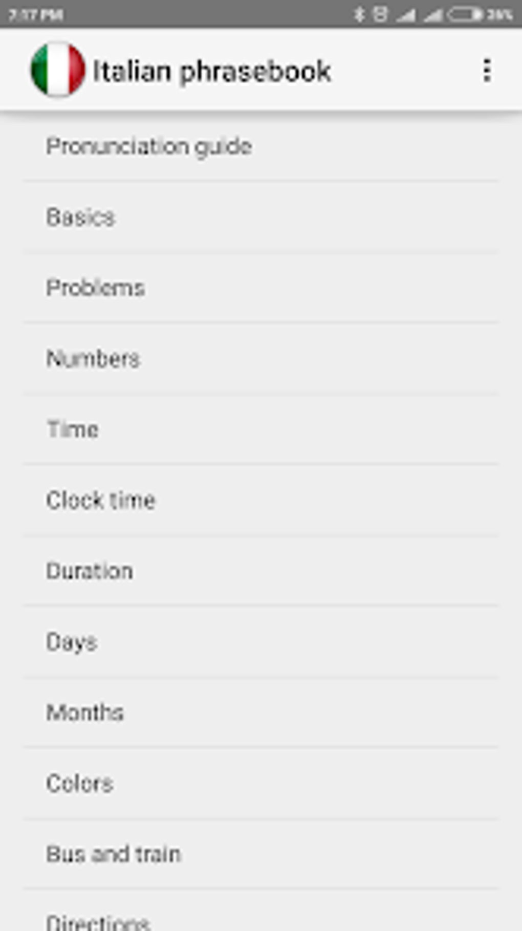 Italian phrasebook for tourist cho Android - Tải về
