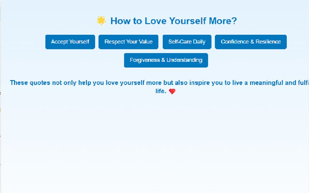How to Love Yourself More? para Google Chrome - Extensión Descargar