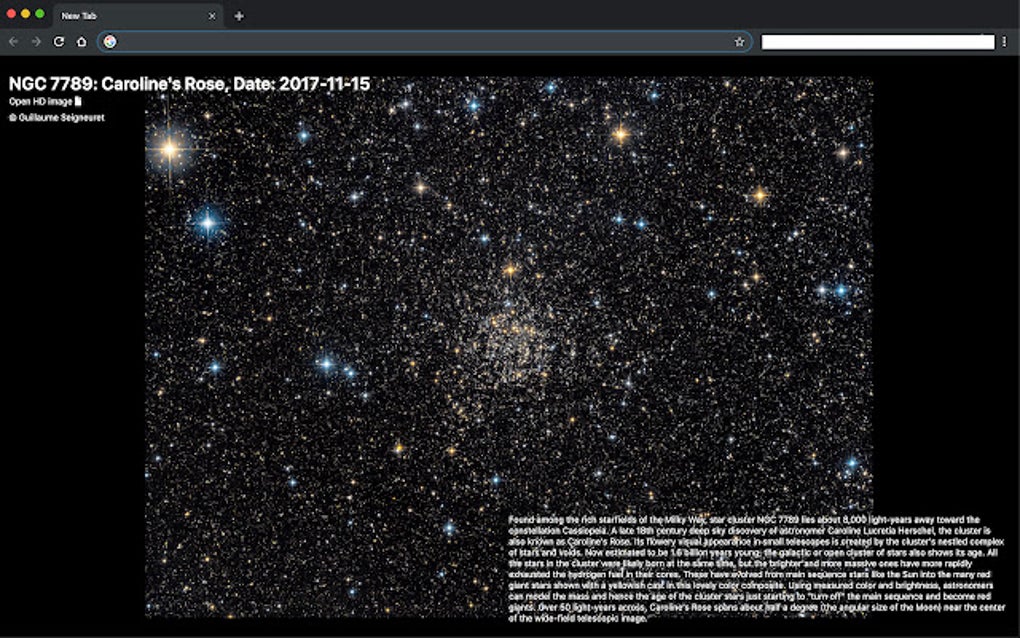 Random NASA Pic of the Day for Google Chrome - Extension Download