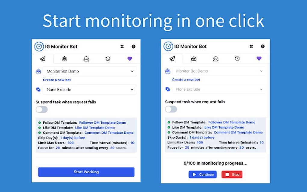 IG Monitor Bot - Automation Responders for Google Chrome - Extension ... IG Monitor Bot - Automation Responders for Google Chrome - Extension ...