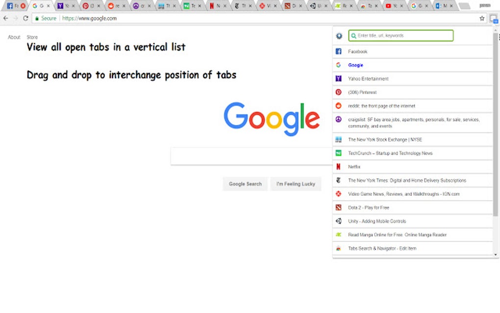 Tabs Search & Navigator para Google Chrome - Extensión Descargar