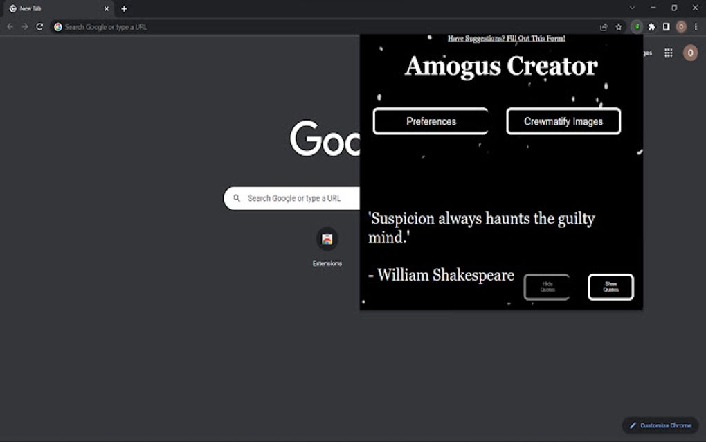 Amogus Creator for Google Chrome - Extension Download