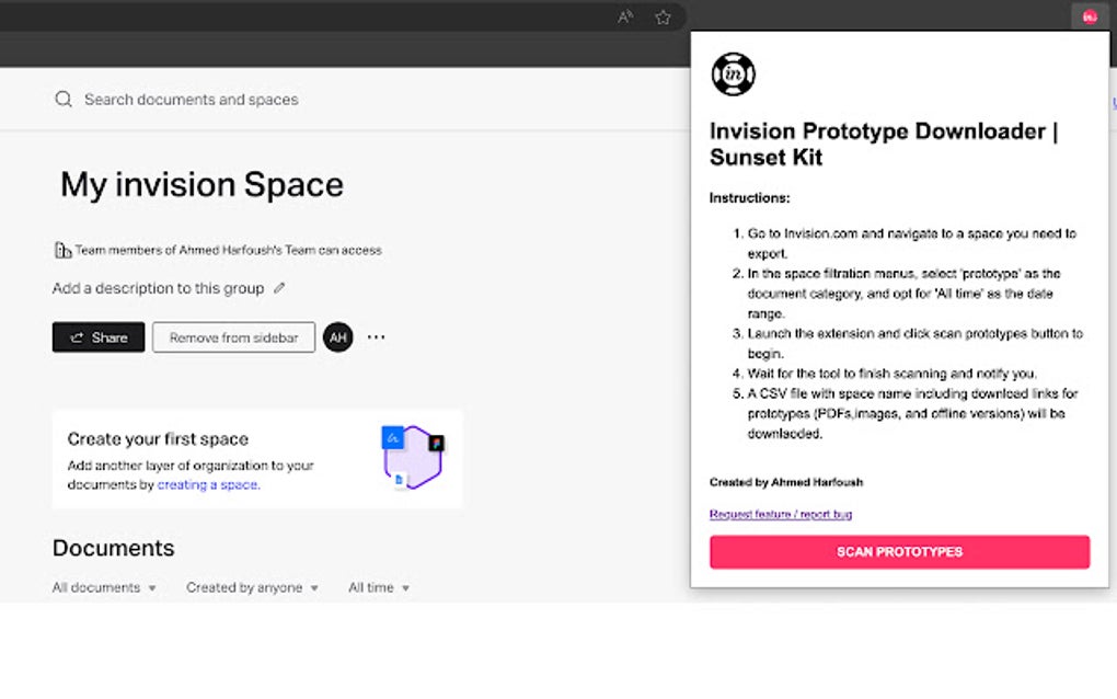 Invision prototype downloader | sunset kit for Google Chrome ...