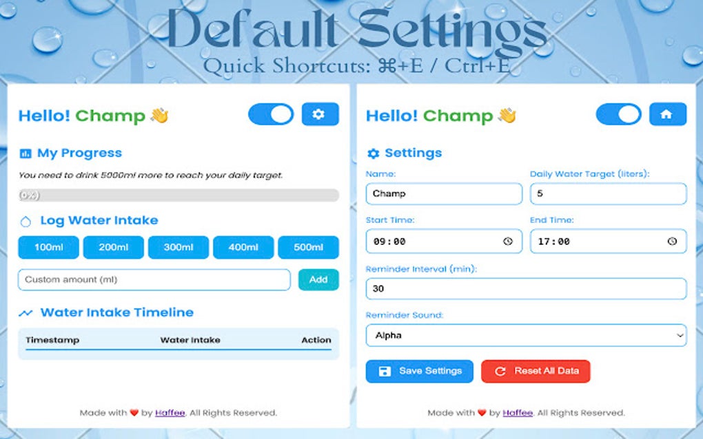 Water Reminder - Your Personal Hydration Assistant Google Chrome 용 - 확장 ...