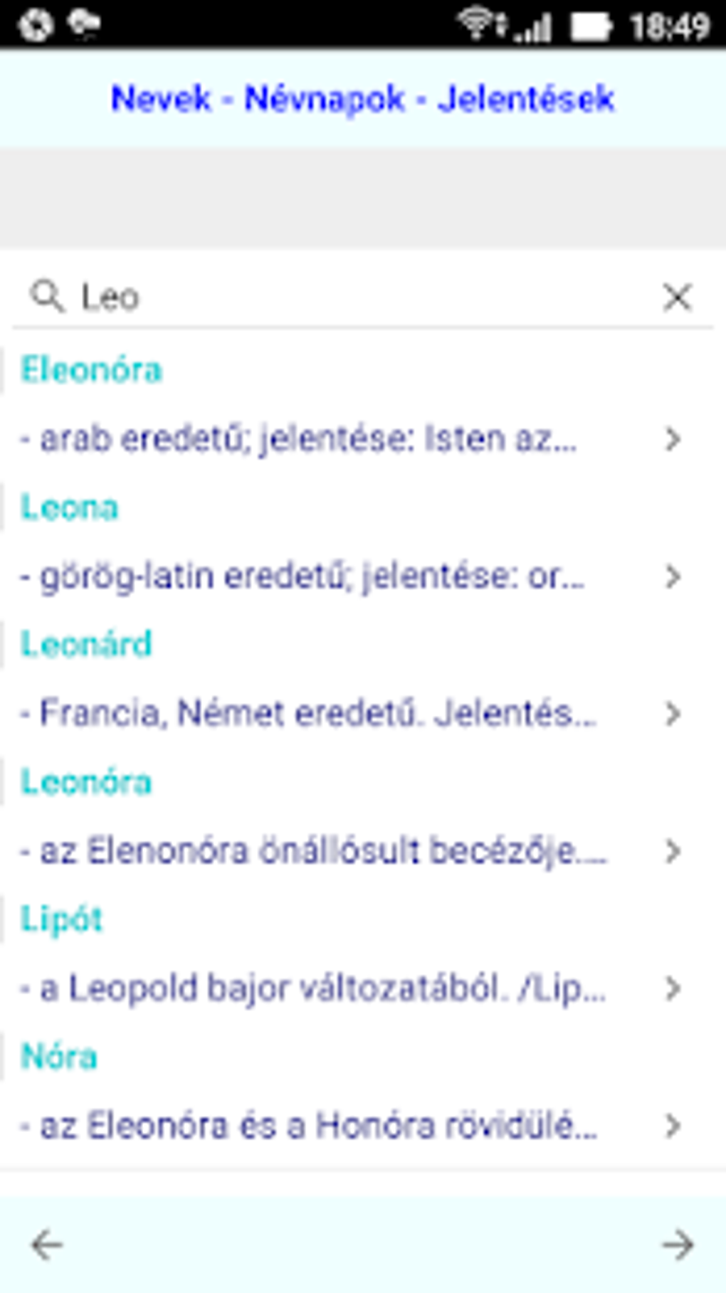 Név - Névnap - Jelentés APK for Android - Download