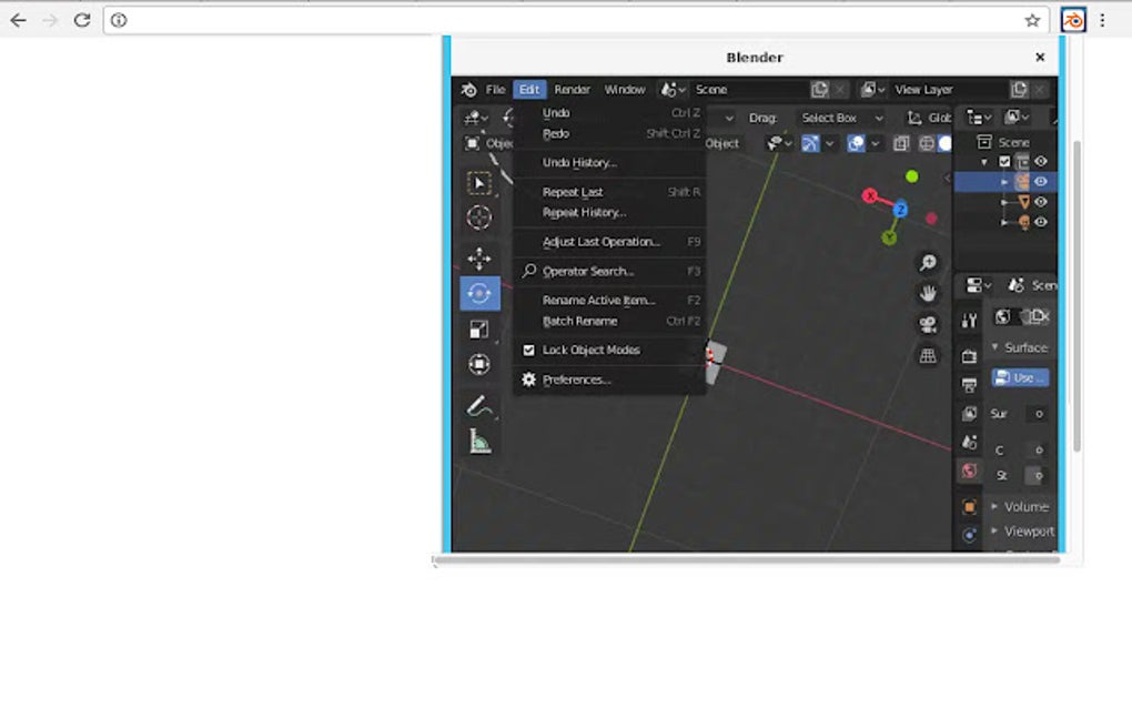 Blender 3D creation suite для Google Chrome - Расширение Скачать