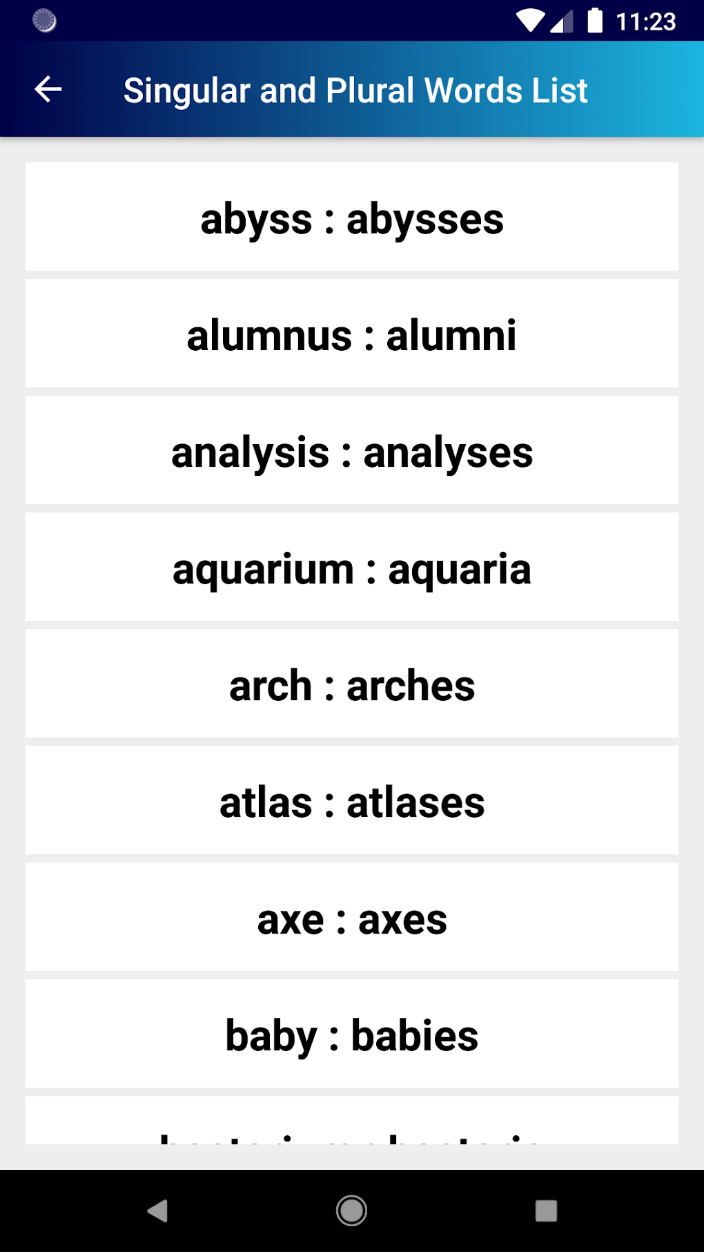 Singular and Plural Words List for Android - Download Singular and Plural Words List for Android - Download
