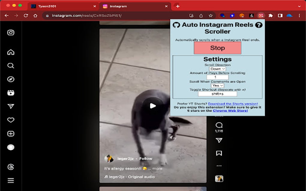 Auto Instagram Reels Scroller for Google Chrome - Extension Download
