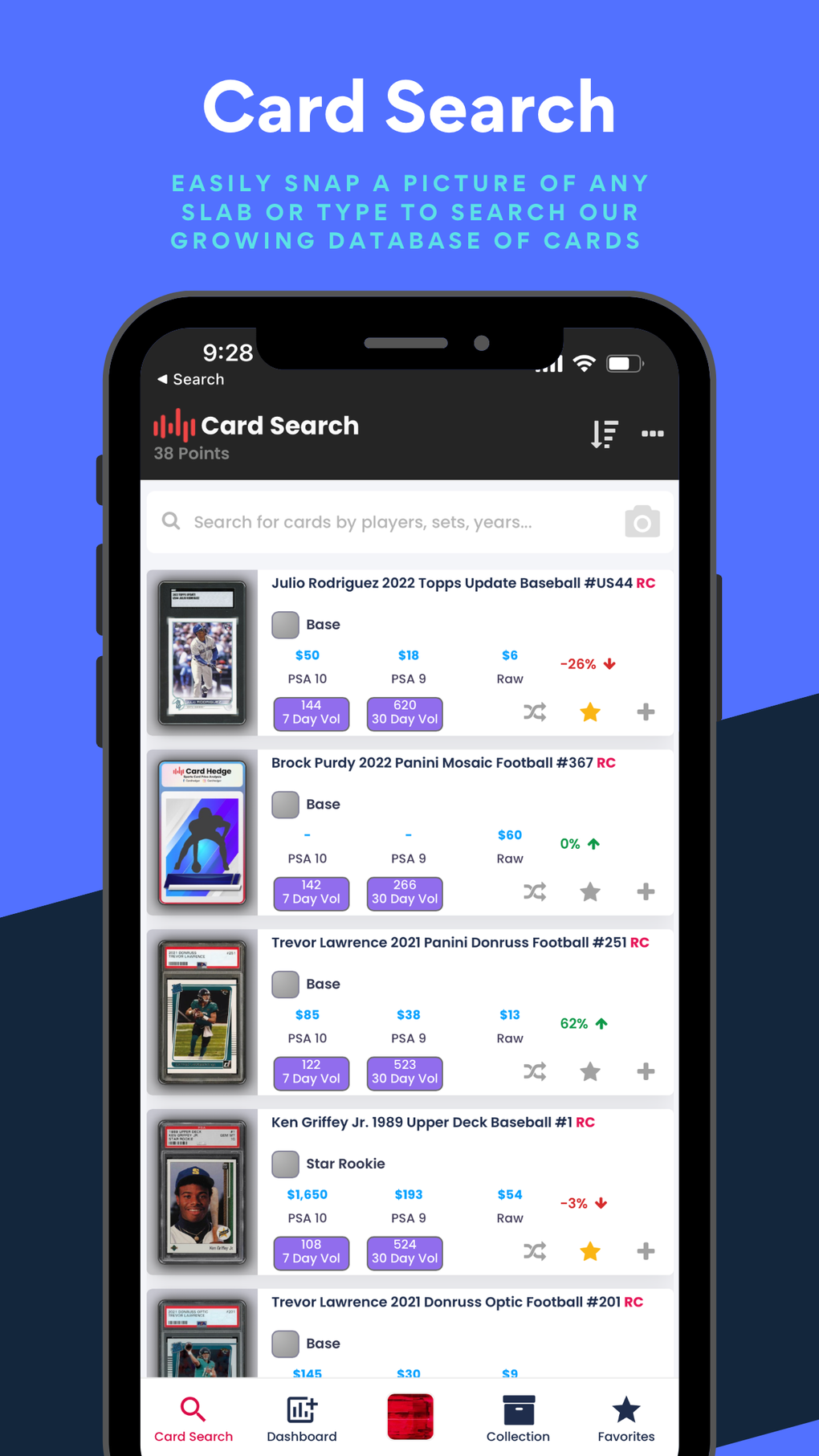 Card Hedge Price Guide para iPhone - Descargar