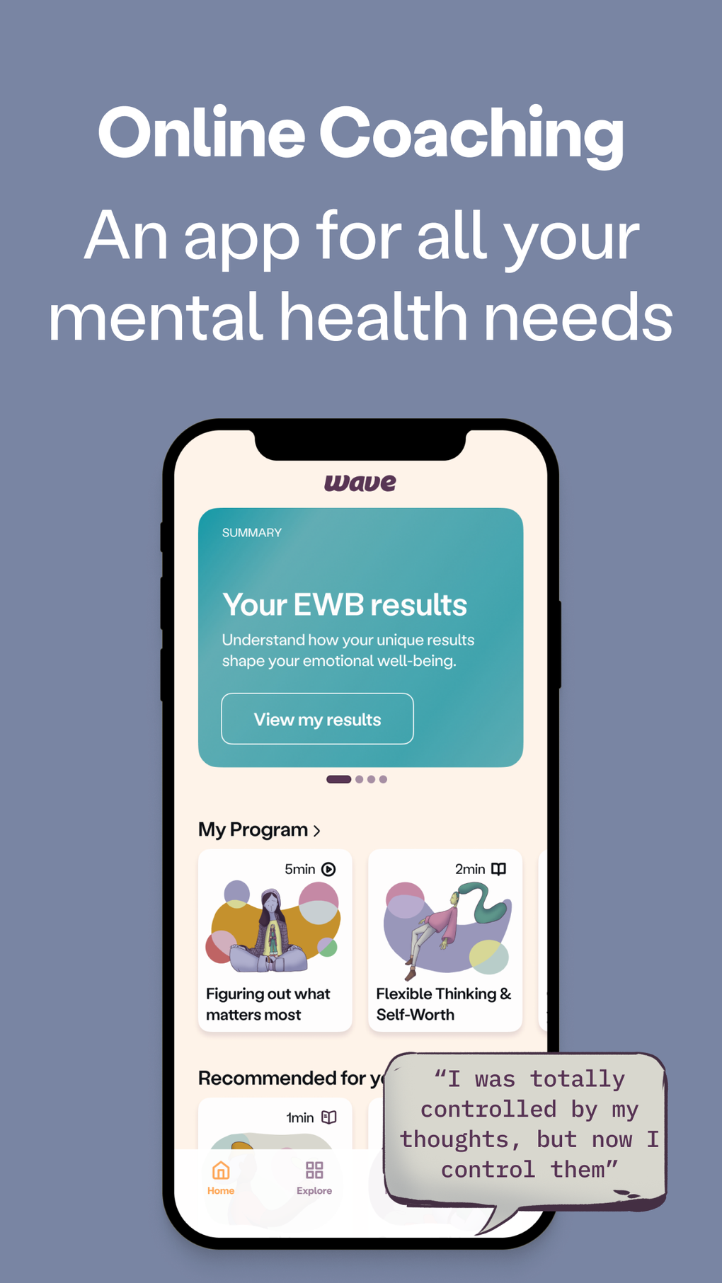 Wave: Mental Health Coaching for iPhone - Download