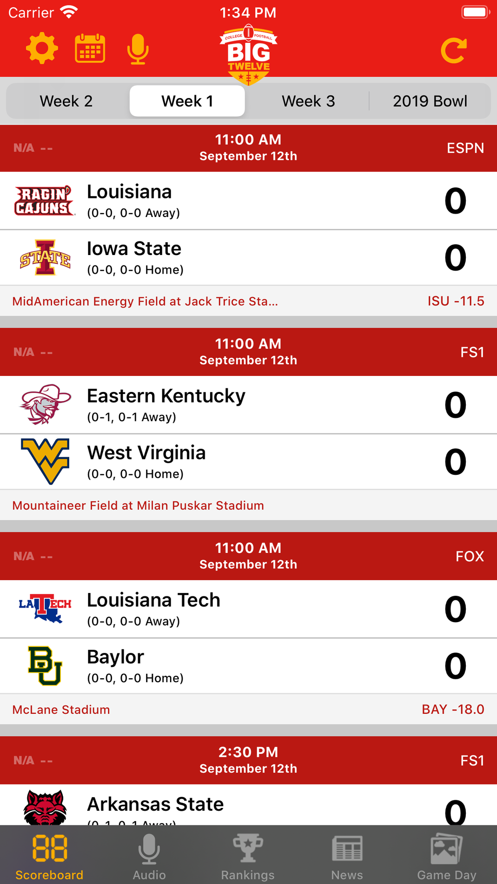 Big 12 Football Scores for iPhone Download