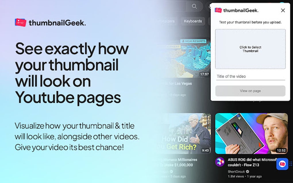 ThumbnailGeek - AI Youtube Thumbnail Tester for Google Chrome ...