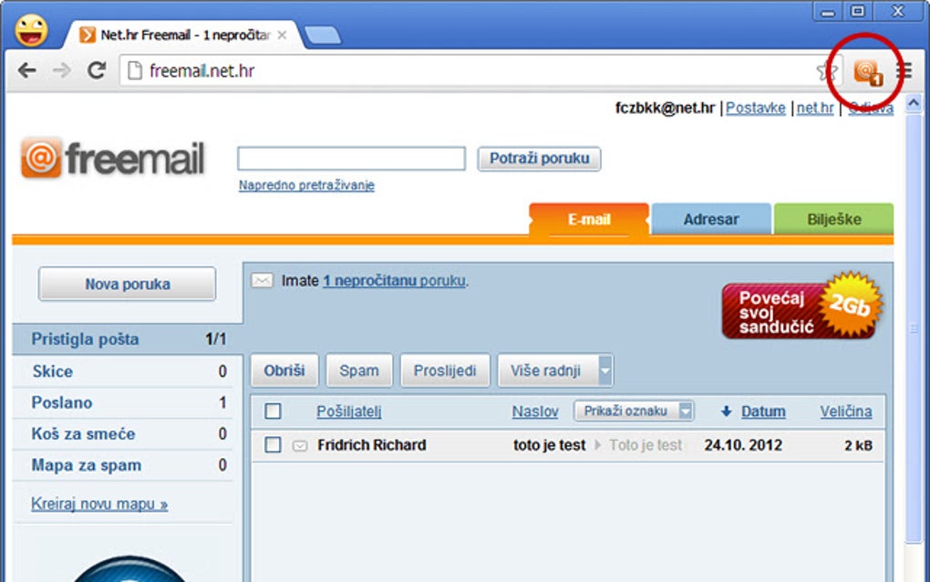 Net.hr Freemail for Google Chrome - Extension Download