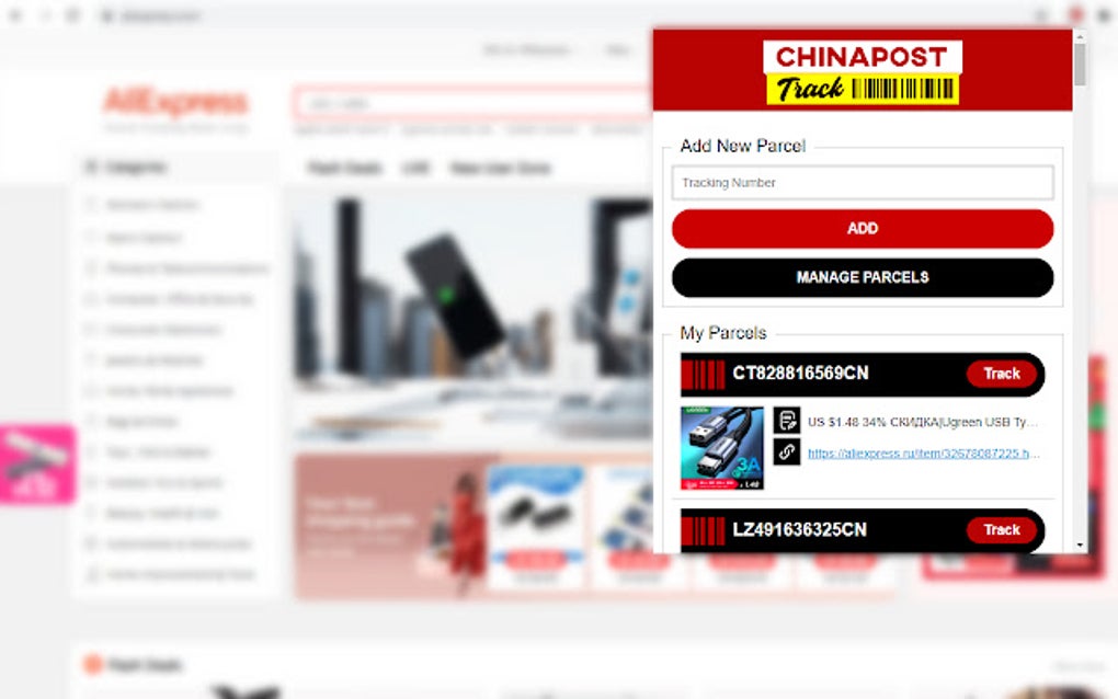 China Post Tracking (My Parcels) para Google Chrome - Extensión Descargar