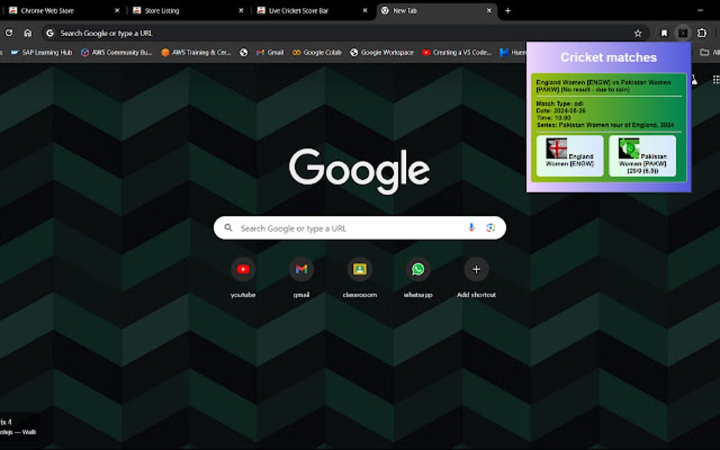 Live Cricket Score for Google Chrome - Extension Download