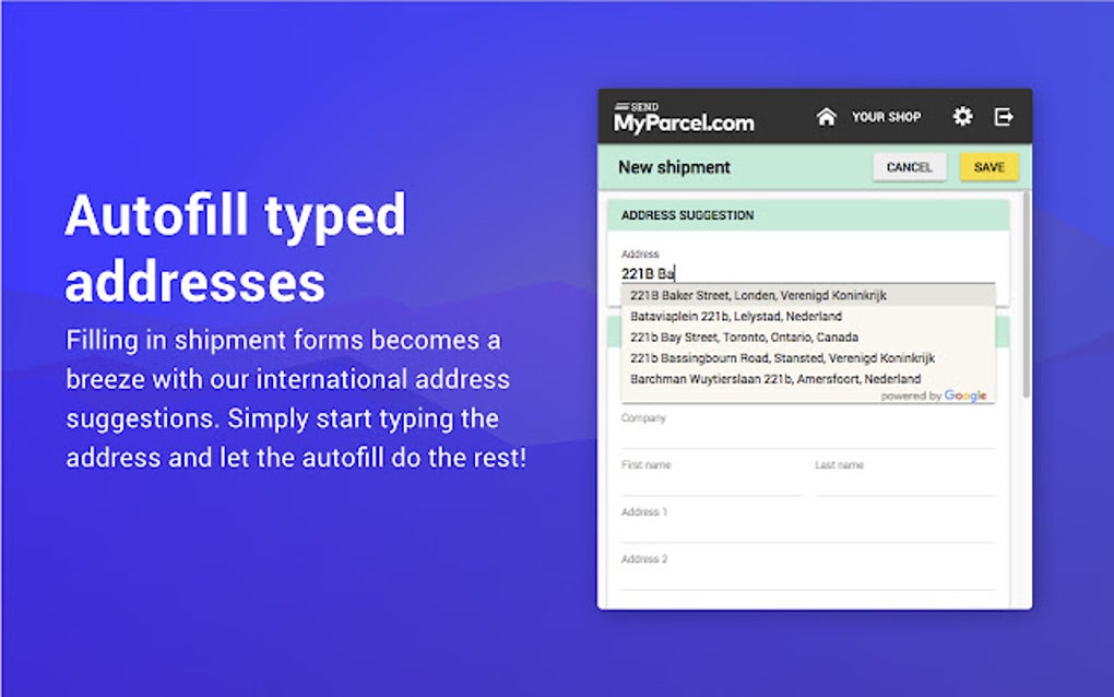 SendMyParcel.com for Google Chrome - Extension Download