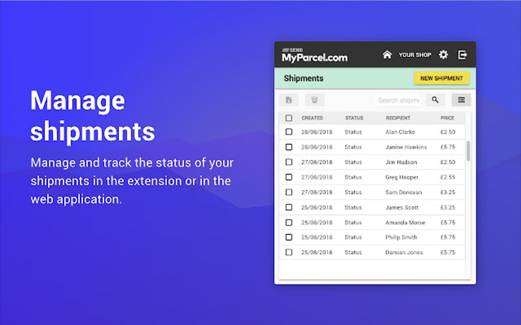 SendMyParcel.com for Google Chrome - Extension Download