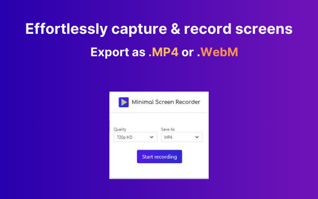Minimal Screen Recorder - Free Google Chrome 용 - 확장 프로그램 다운로드