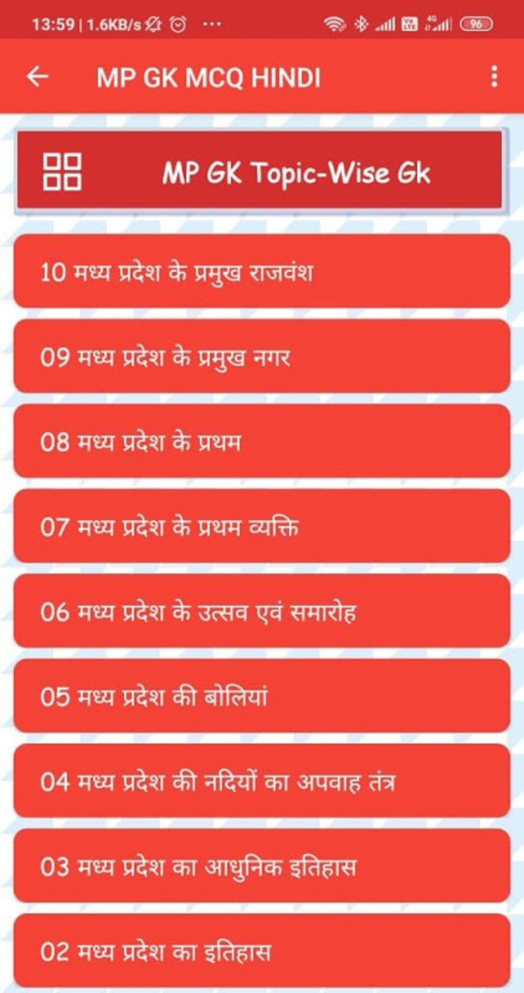 Madhya Pradesh - MP GK MCQ HINDI APK para Android - Descargar