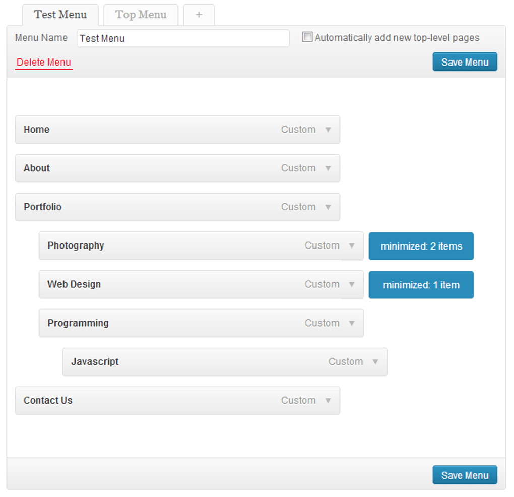 Expandable Menus para WordPress - Descargar