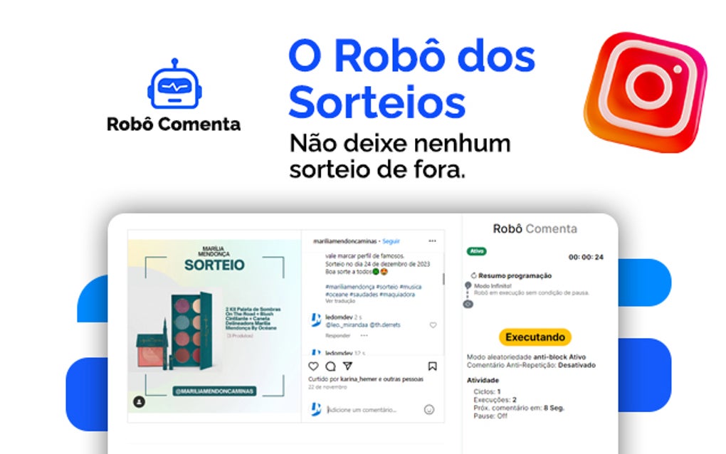 Robo de Sorteios - Ganhar Sorteios Instagram for Google Chrome - Extension Download